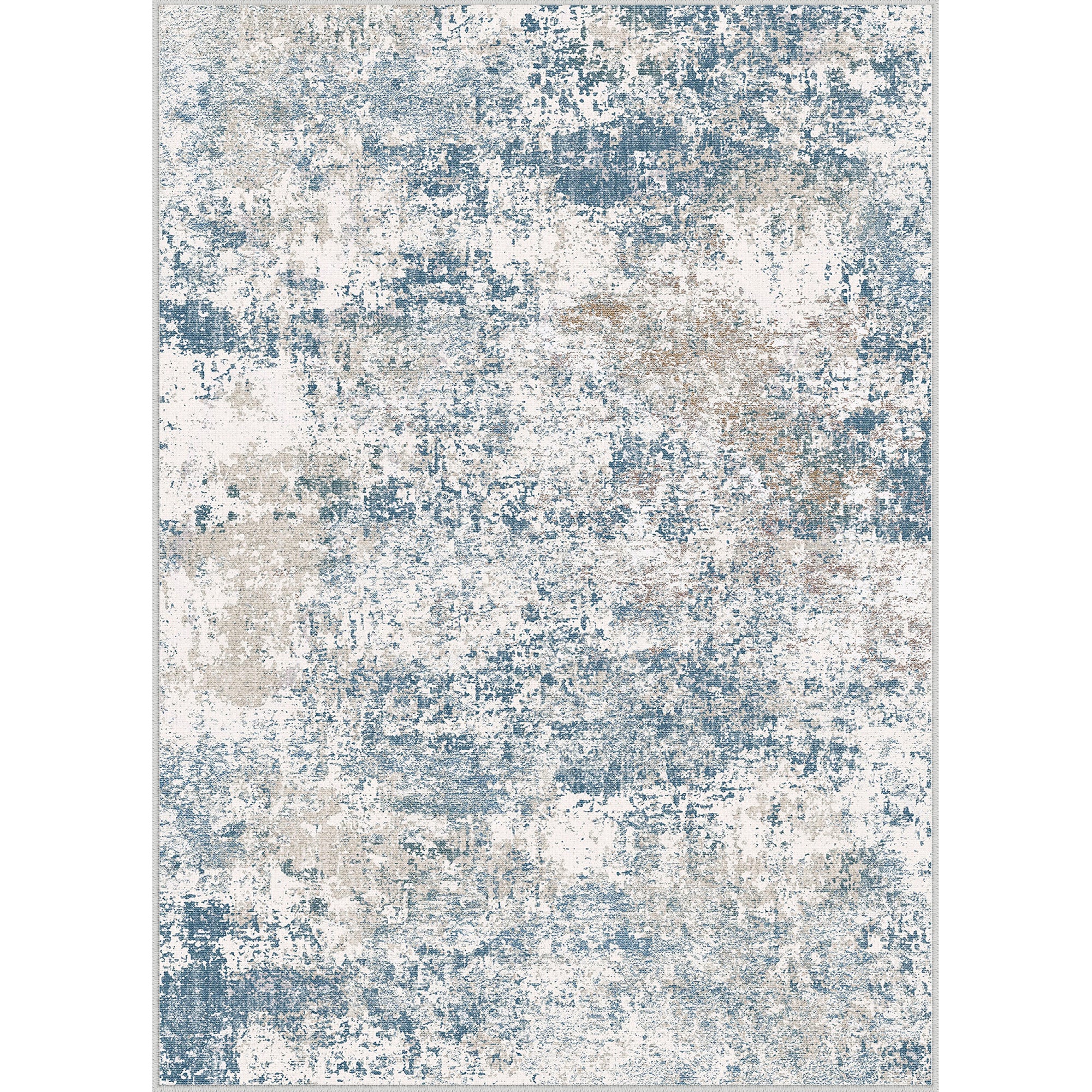 Veil Modern Abstract Blue Washable Area Rug – PureCozy