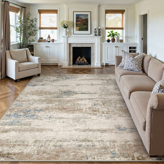 Tide Modern Abstract Brown Machine Washable Rug – PureCozy