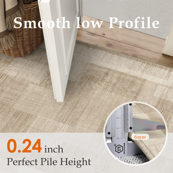 Poetic Modern Grid Pattern Brown Washable Area Rug – PureCozy